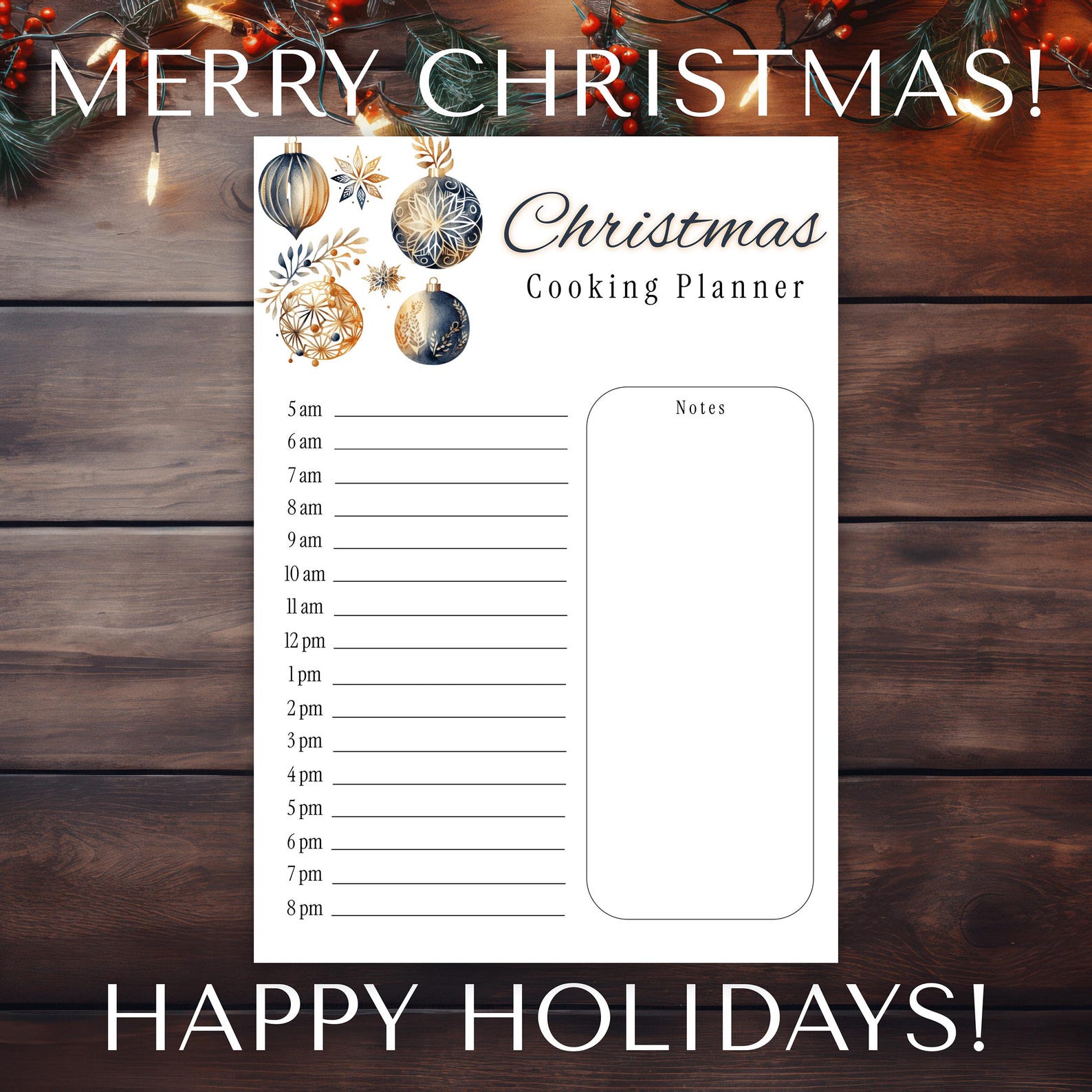 Christmas Cooking Planner Printable, Christmas Meal Planner, Christmas ...