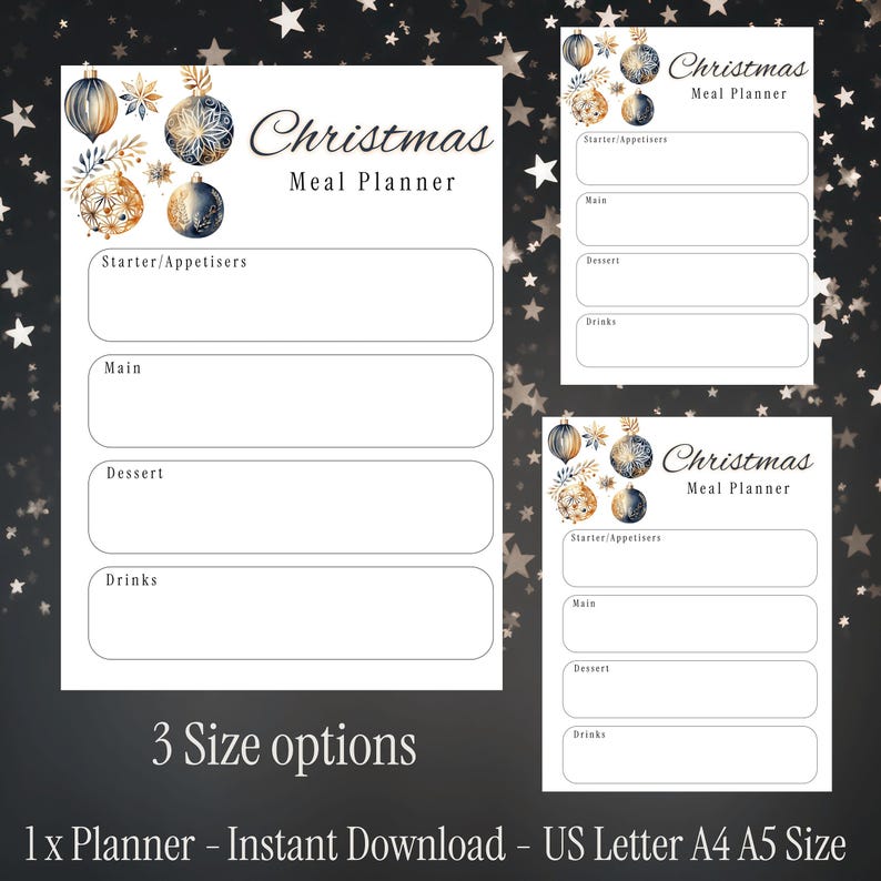 Christmas Meal Planner Printable, Christmas Dinner Planner, Meal ...