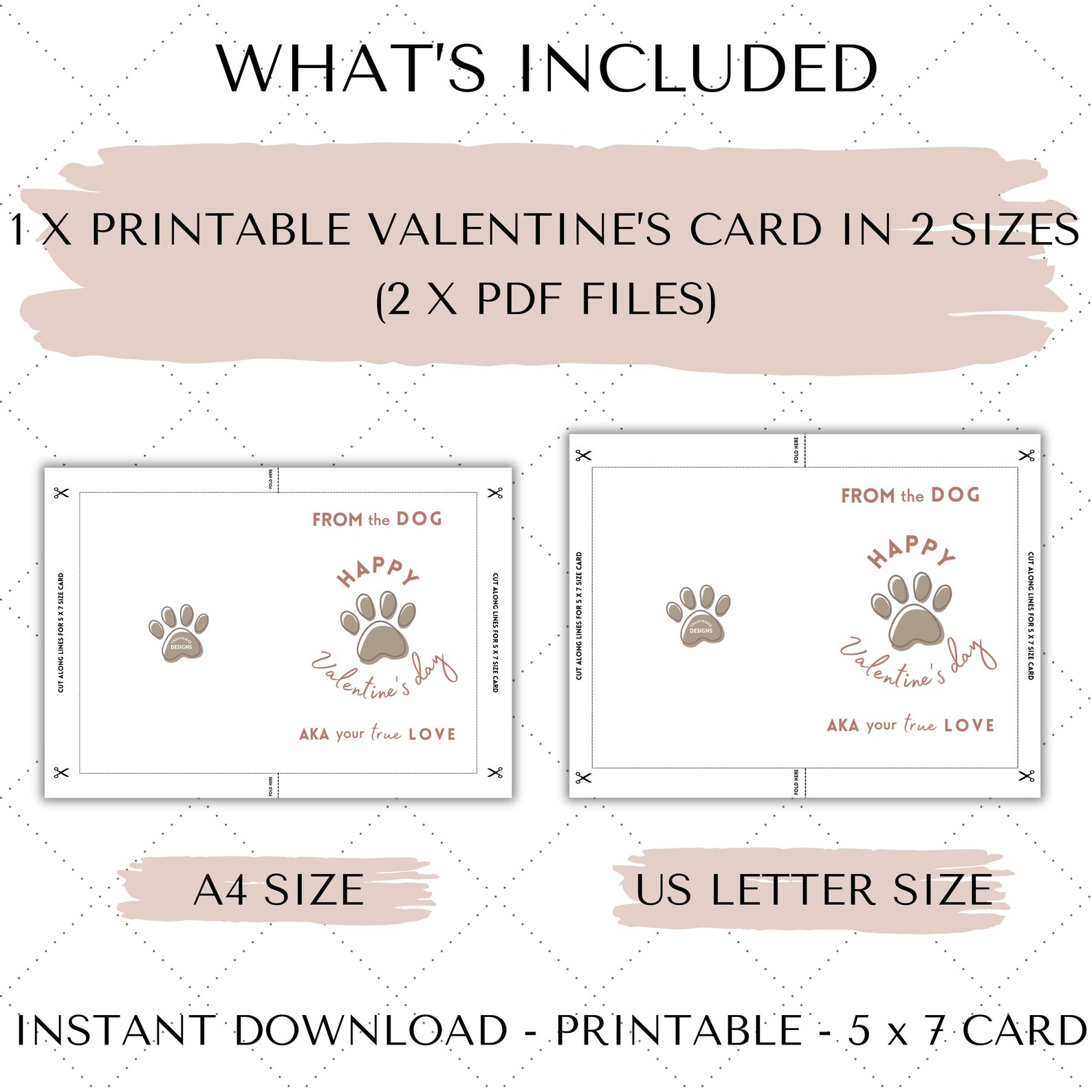 Dog Themed Valentine's Day Card Printable Greeting for Dog Parents Dog ...