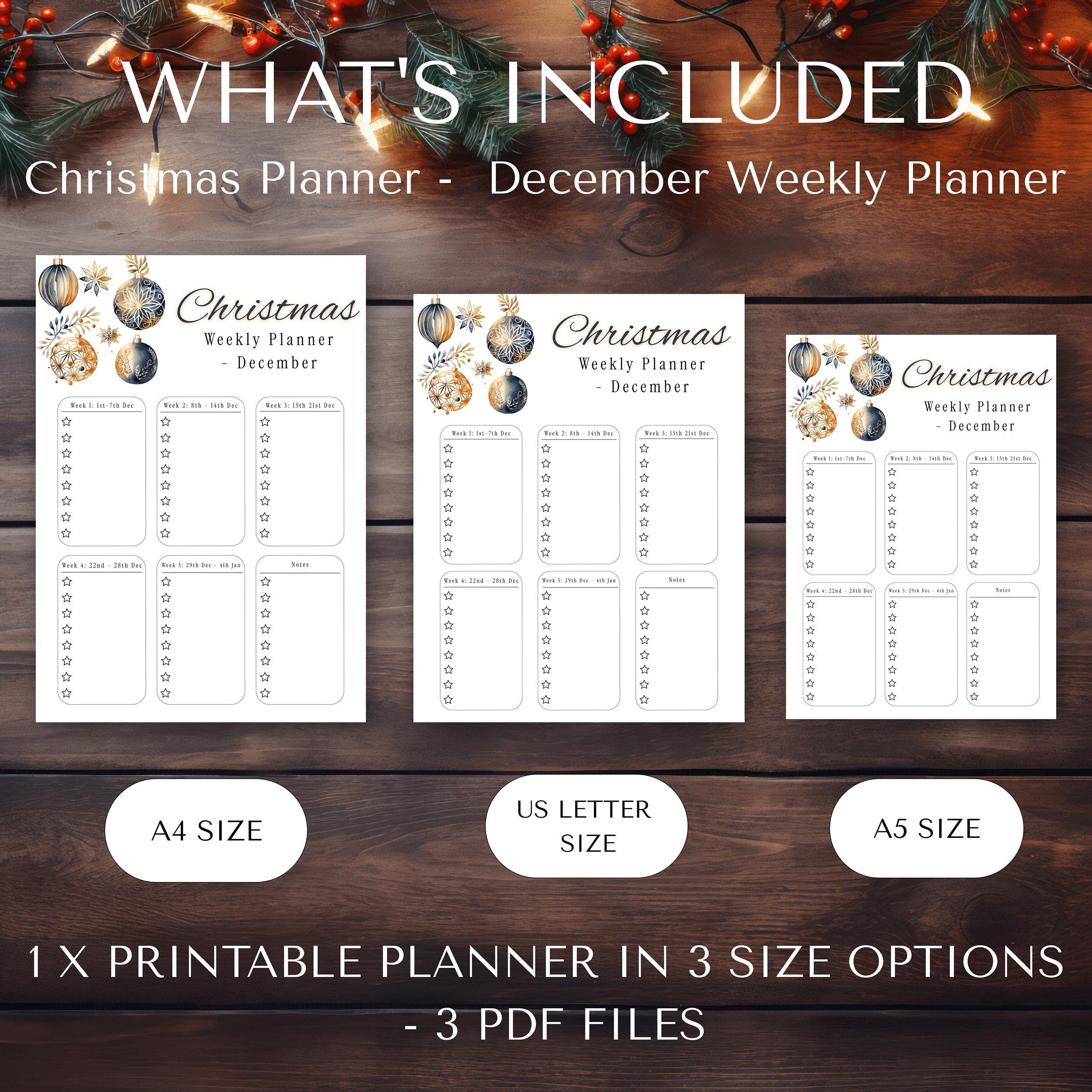 Christmas Weekly Planner Printable, Christmas Planner, Christmas to Do ...