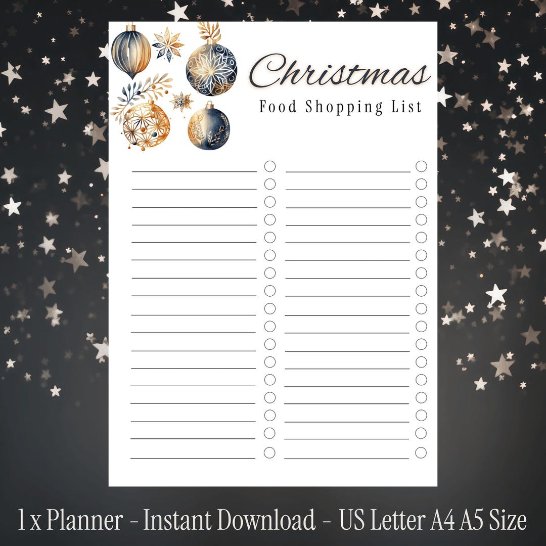 Christmas Food Shopping List Printable, Christmas Shopping List ...
