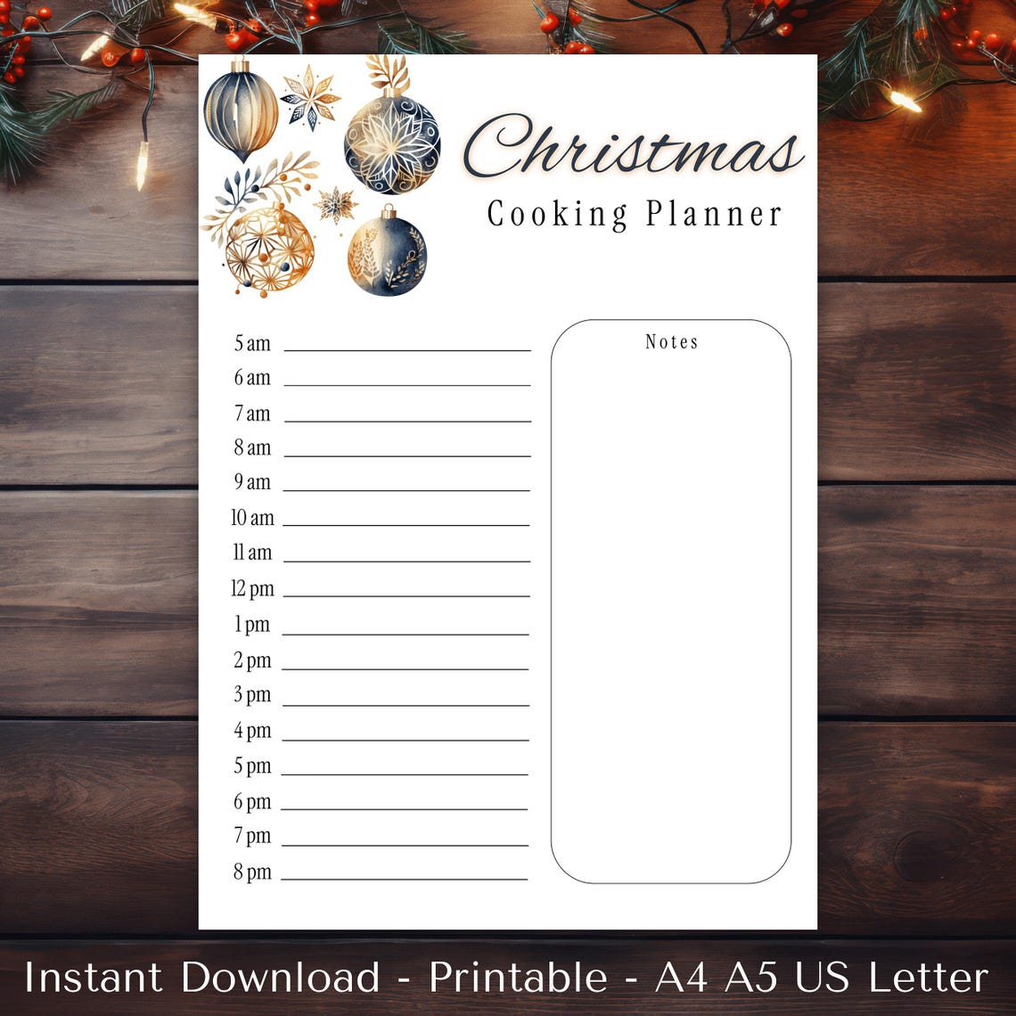 Christmas Cooking Planner Printable, Christmas Meal Planner, Christmas ...