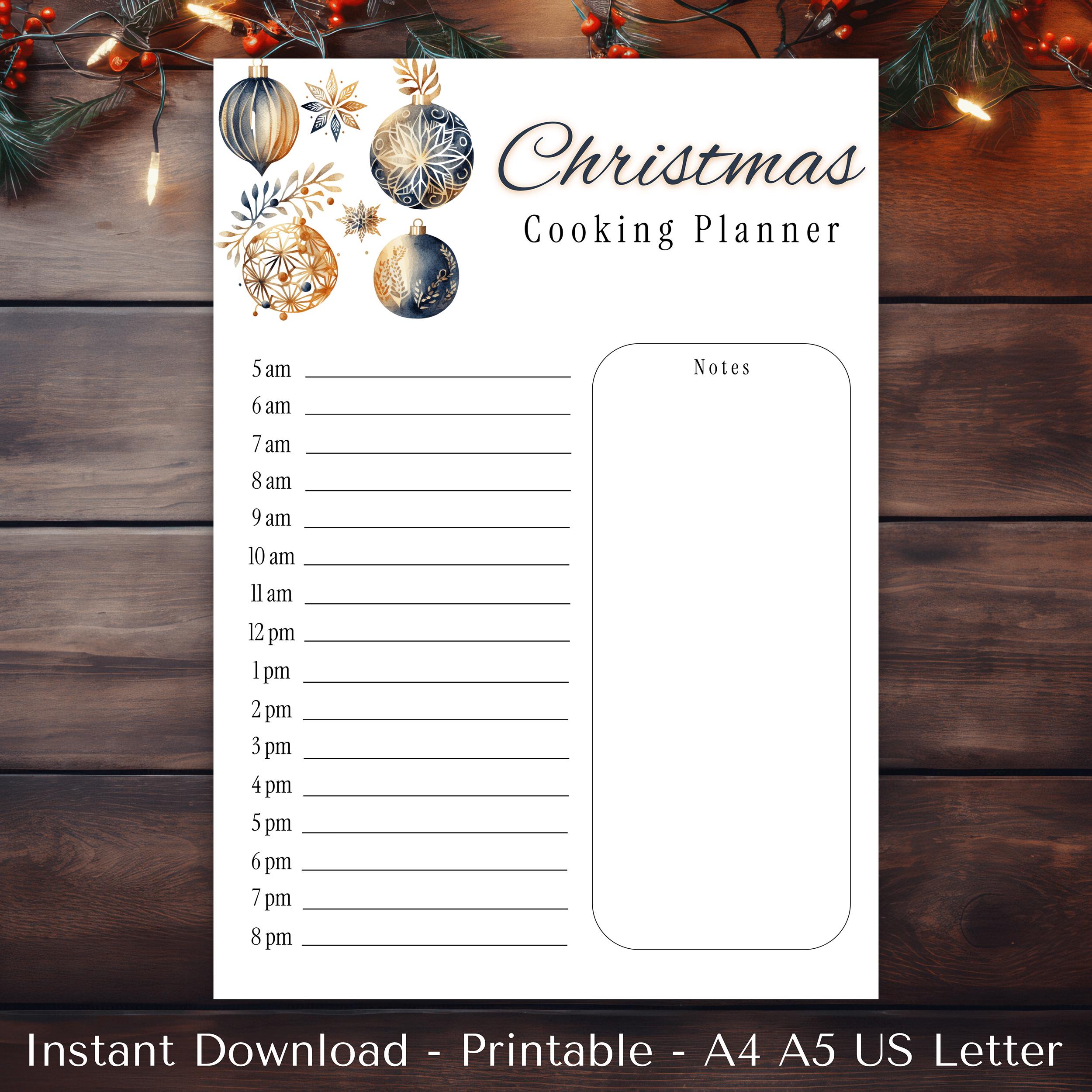 Christmas Cooking Planner Printable, Christmas Meal Planner, Christmas ...