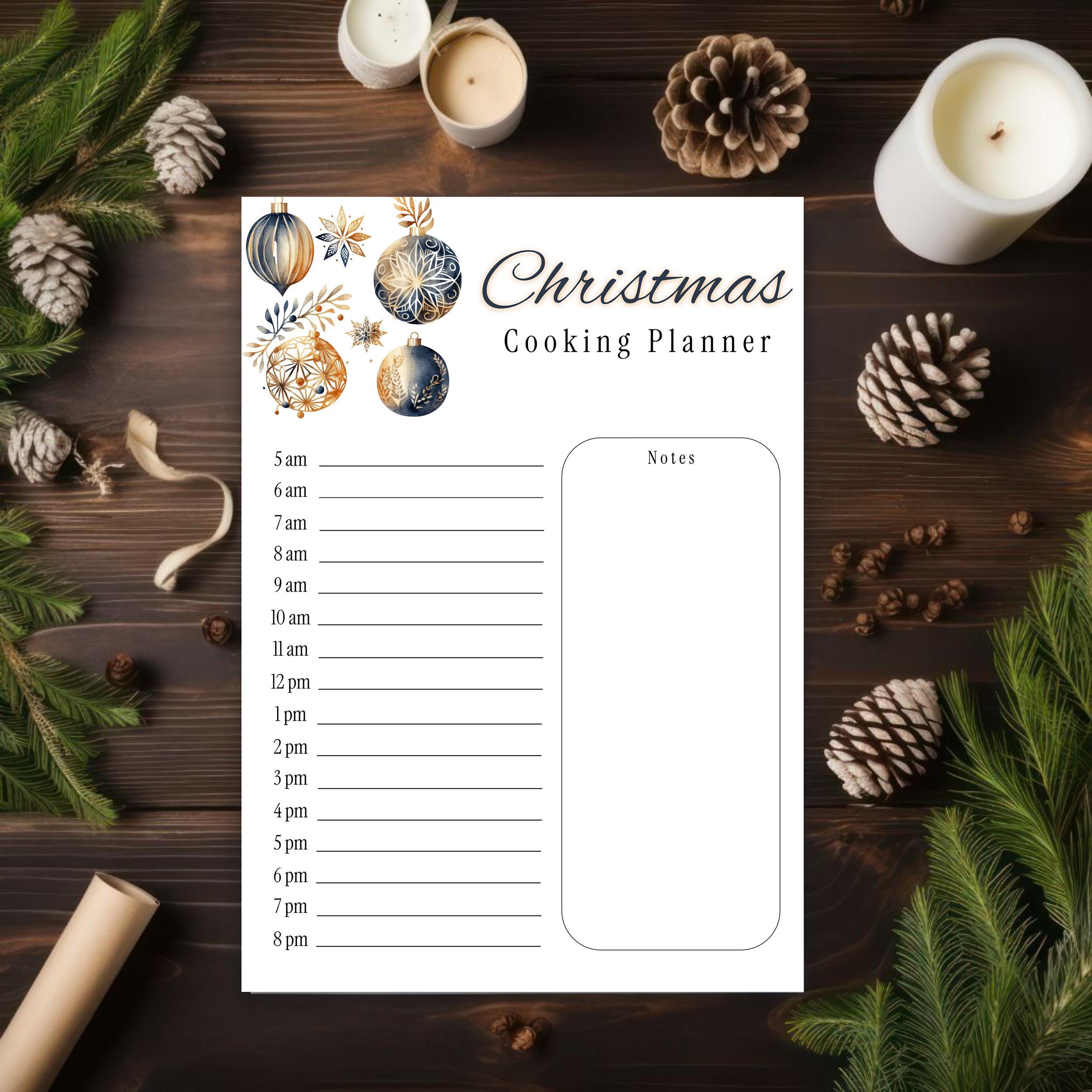 Christmas Cooking Planner Printable, Christmas Meal Planner, Christmas ...