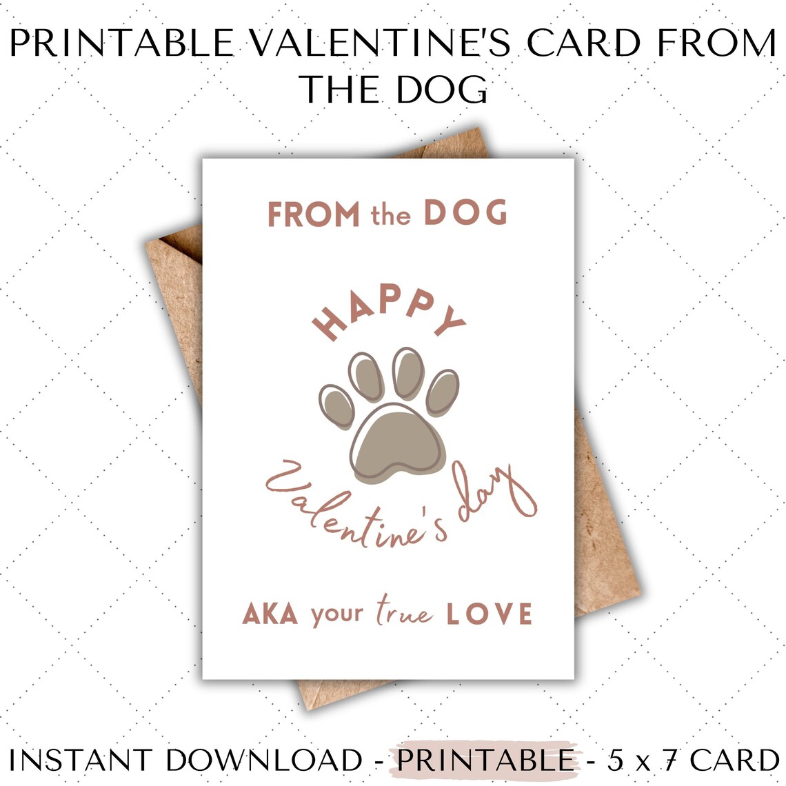 Dog Themed Valentine's Day Card Printable Greeting for Dog Parents Dog ...