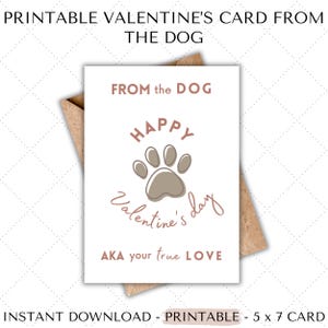 Dog Themed Valentine's Day Card Printable Greeting for Dog Parents Dog ...
