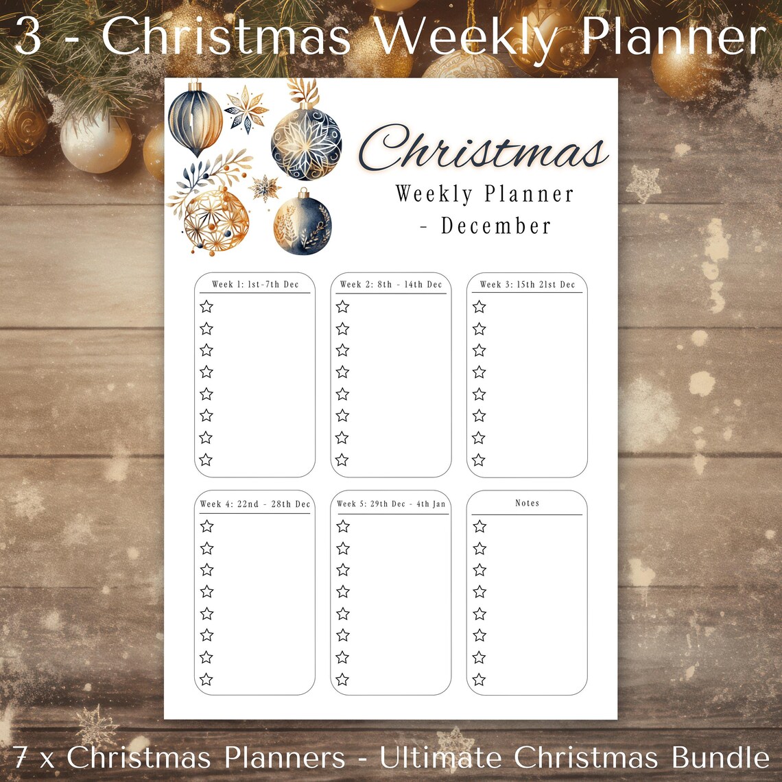 Printable Christmas Planner Bundle, Holiday Organizer (digital Download ...
