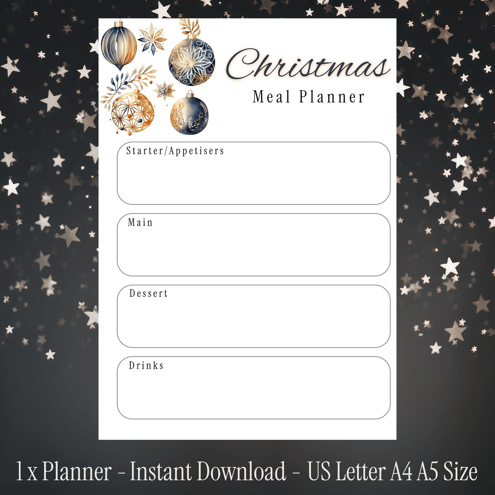 Christmas Meal Planner Printable, Christmas Dinner Planner, Meal ...