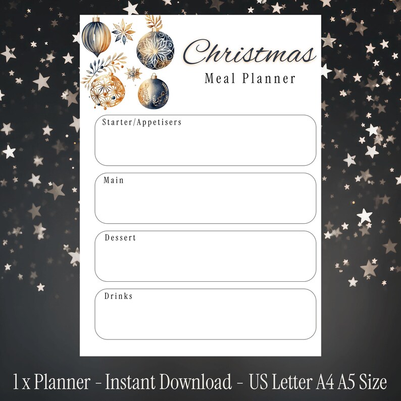 Christmas Meal Planner Printable, Christmas Dinner Planner, Meal ...