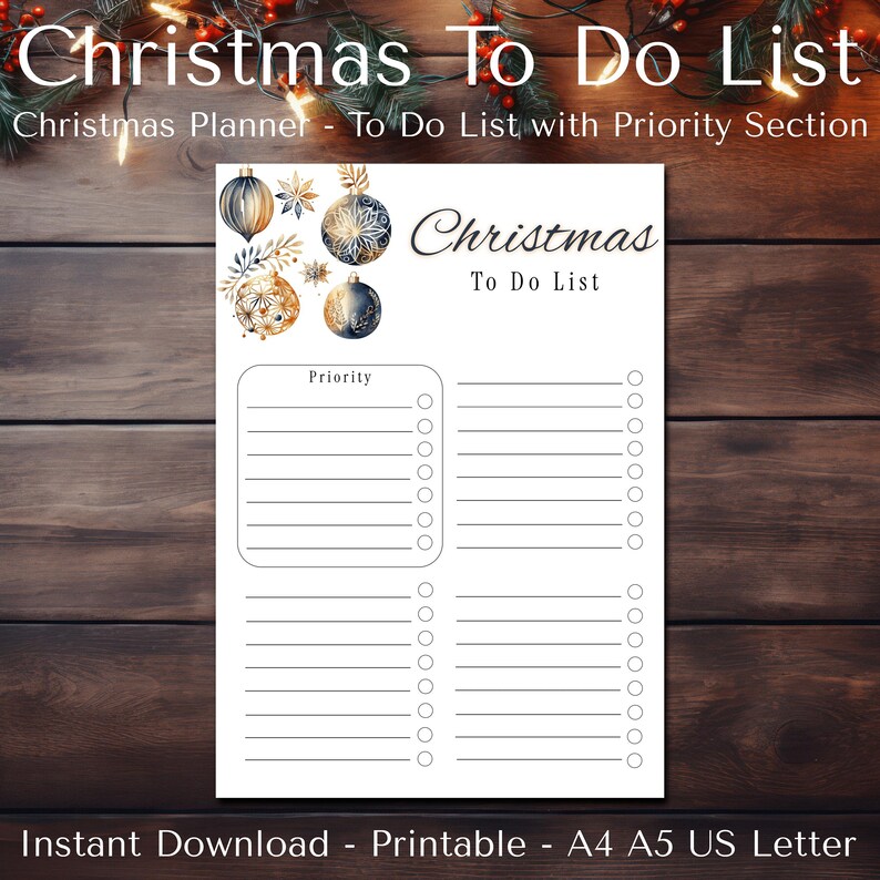 Christmas to Do List Printable, Christmas Priority List, Christmas ...