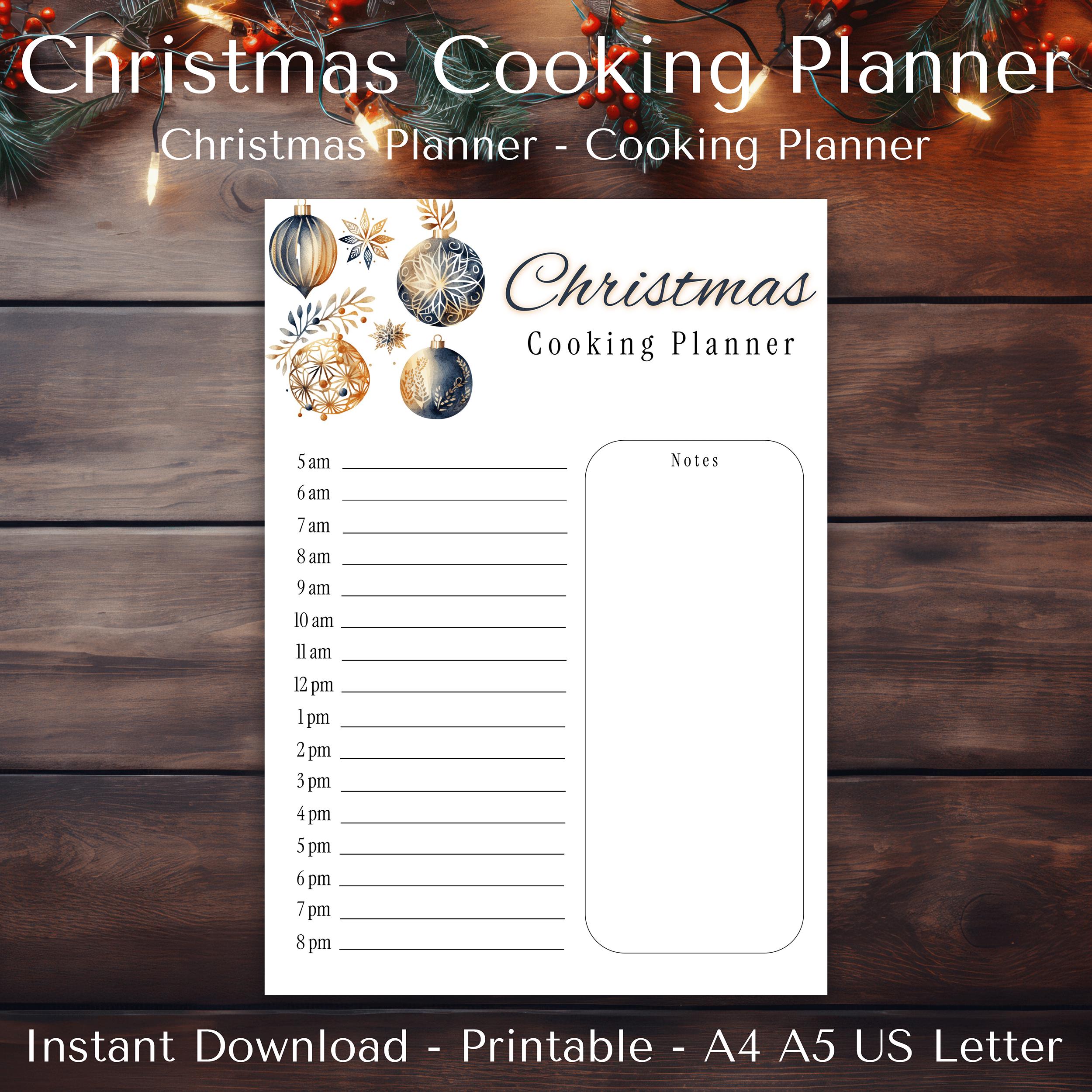 Christmas Cooking Planner Printable, Christmas Meal Planner, Christmas ...
