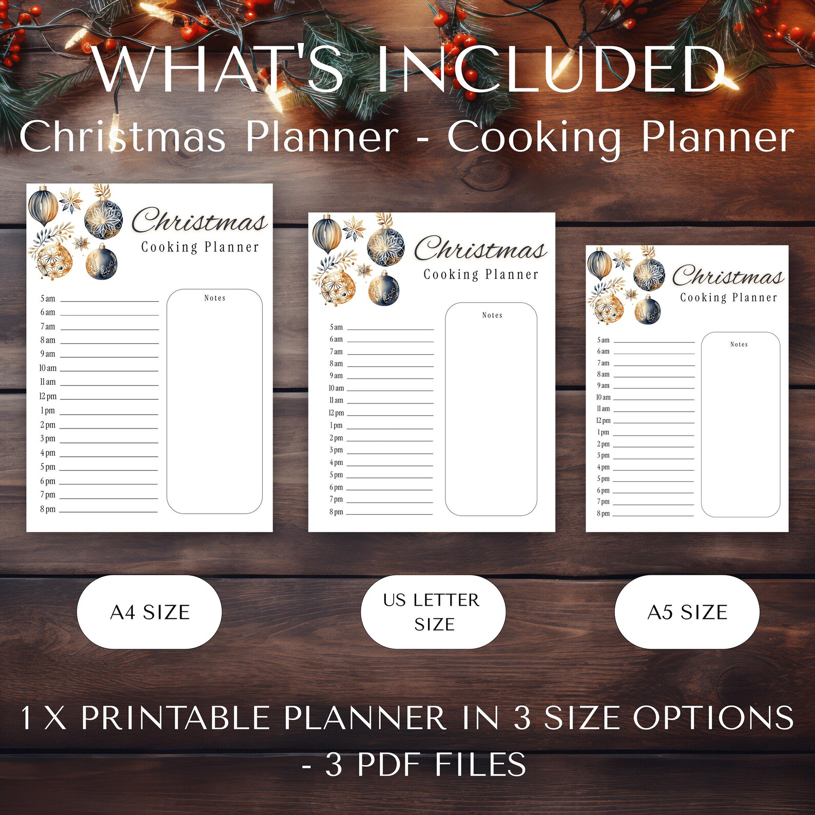 Christmas Cooking Planner Printable, Christmas Meal Planner, Christmas ...