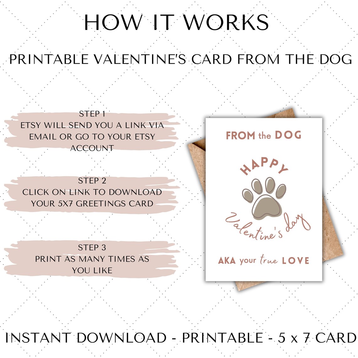 Dog Themed Valentine's Day Card Printable Greeting for Dog Parents Dog ...