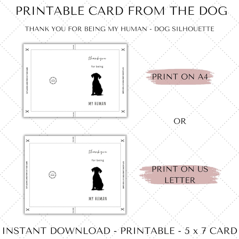 From the Dog Card Printable Cute Unique Card for Pet Parents Greeting ...
