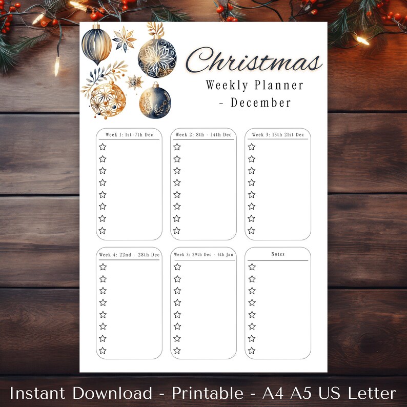 Christmas Weekly Planner Printable, Christmas Planner, Christmas to Do ...