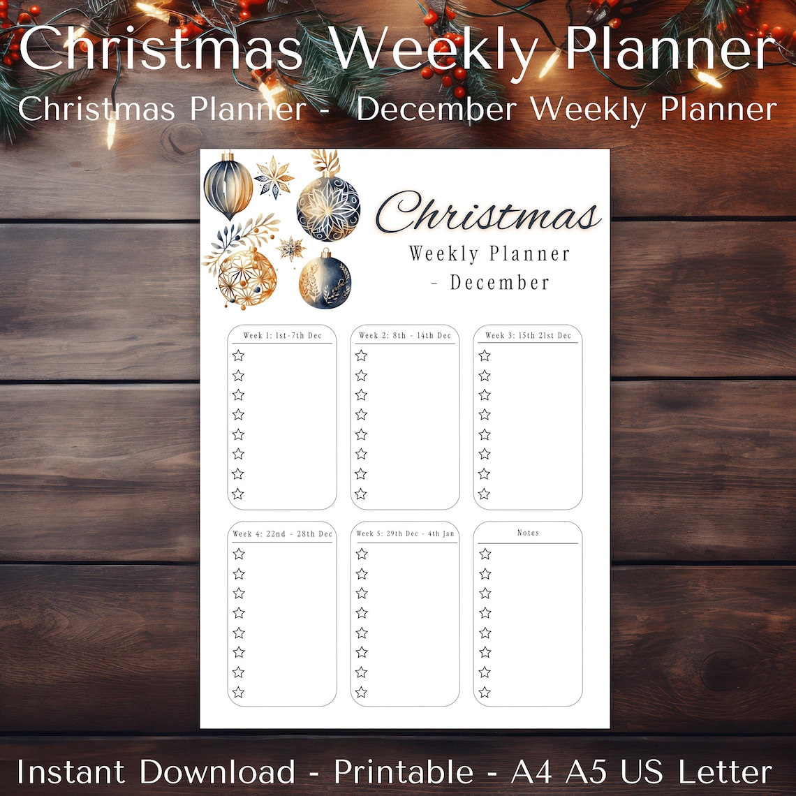 Christmas Weekly Planner Printable, Christmas Planner, Christmas to Do ...