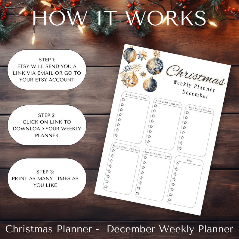 Christmas Weekly Planner Printable, Christmas Planner, Christmas to Do ...