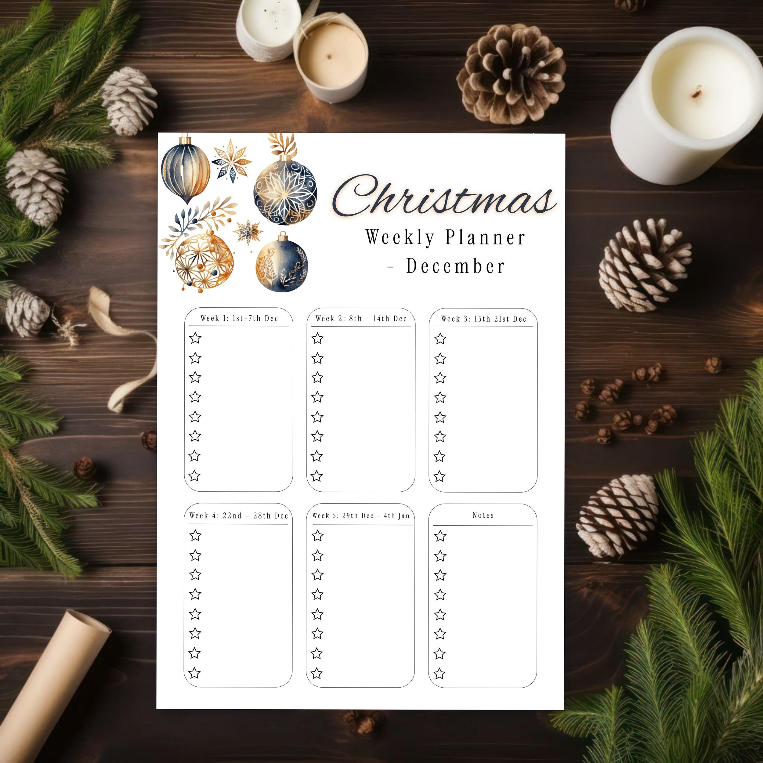 Christmas Weekly Planner Printable, Christmas Planner, Christmas to Do ...