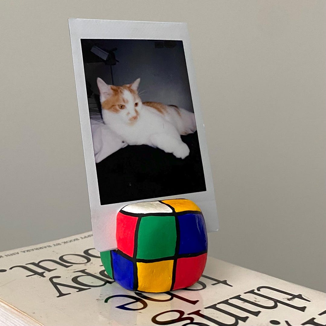 Rubiks Cube Home Decor Clay Photo Holder Rubix Cube Handmade Frame ...