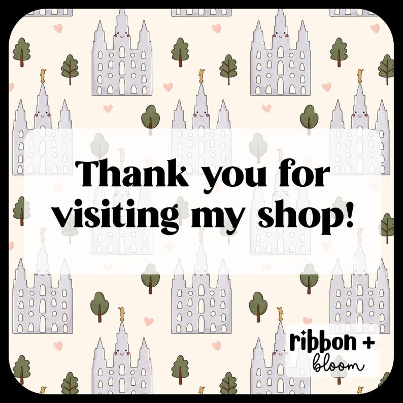 Smiling LDS Temple Seamless Pattern Digital Download - Etsy