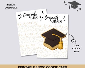 Graduation Cookie Card Printable – Congrats Grad Gift Tag – Instant ...