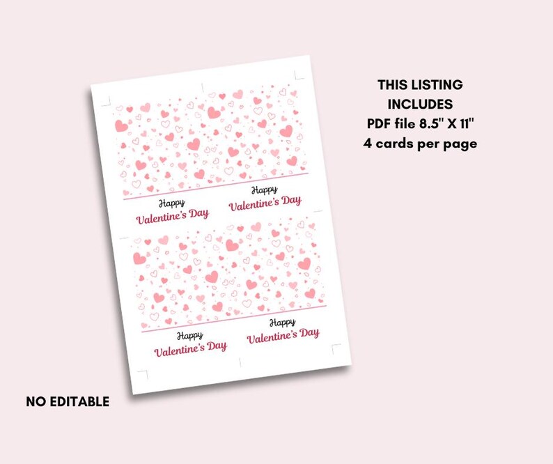 Sweet Valentines Day Cookie Card, Printable Valentines Day Cookie Card ...