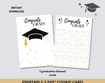Graduation Cookie Card Printable – Congrats Grad Gift Tag – Instant ...