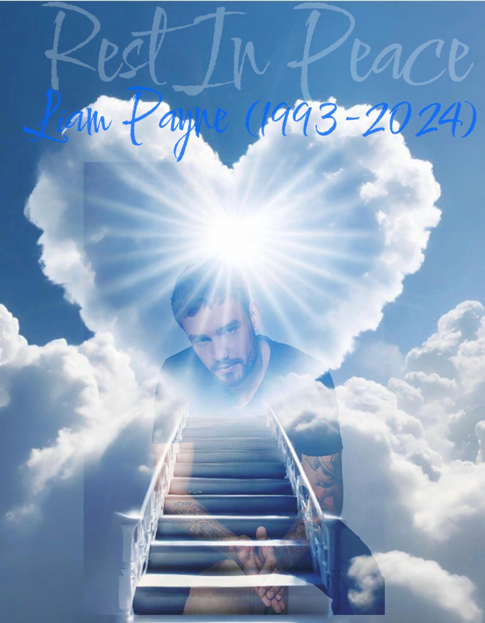 Rest in Peace Liam Payne Memorial Image Heart Cloud in Loving Memory ...