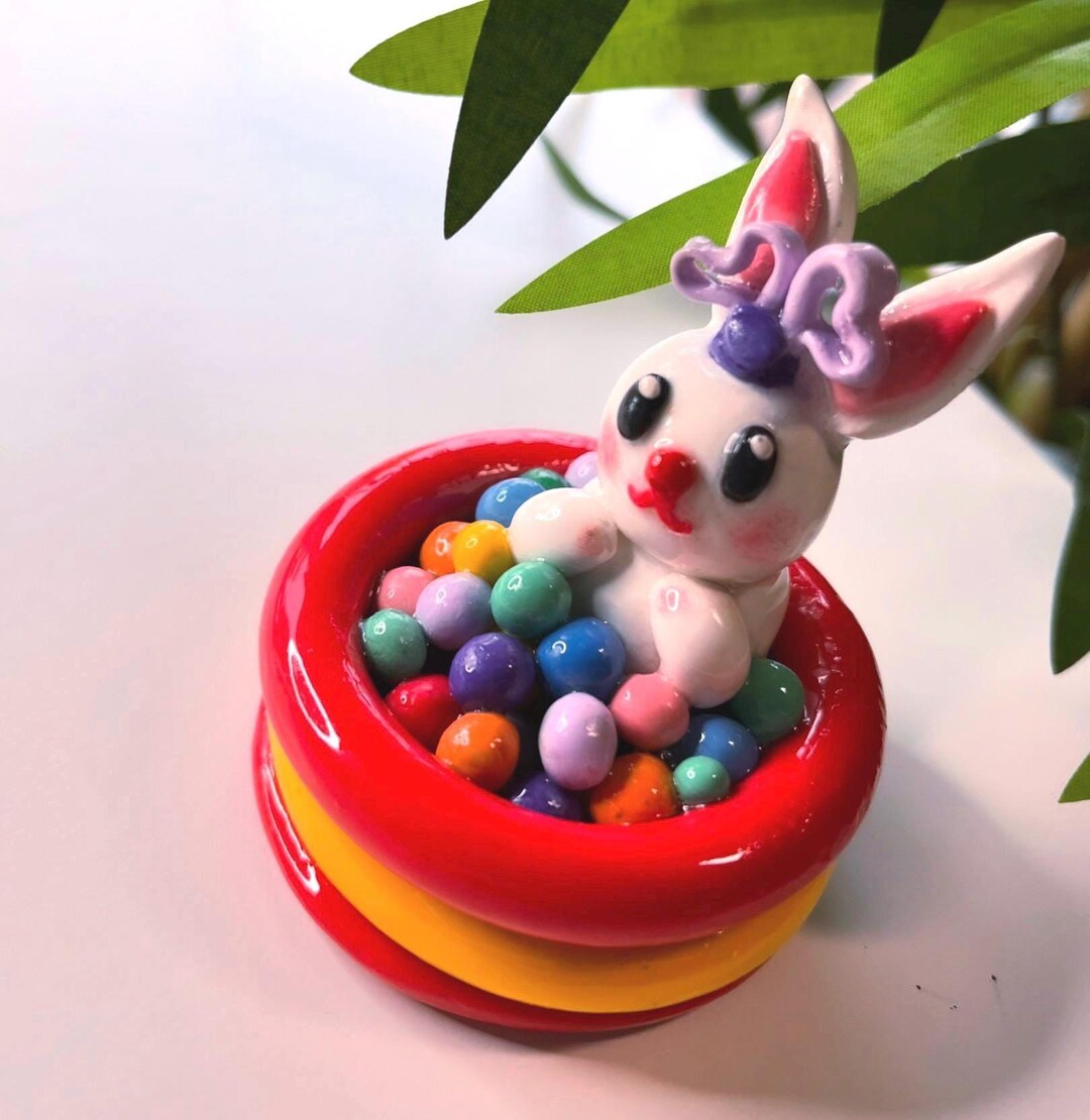 Cute Ball Pit Bunny Figure Desk Buddy - Etsy