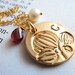Custom Initial and Birthstone Garnet Custom Initial Gold - Etsy