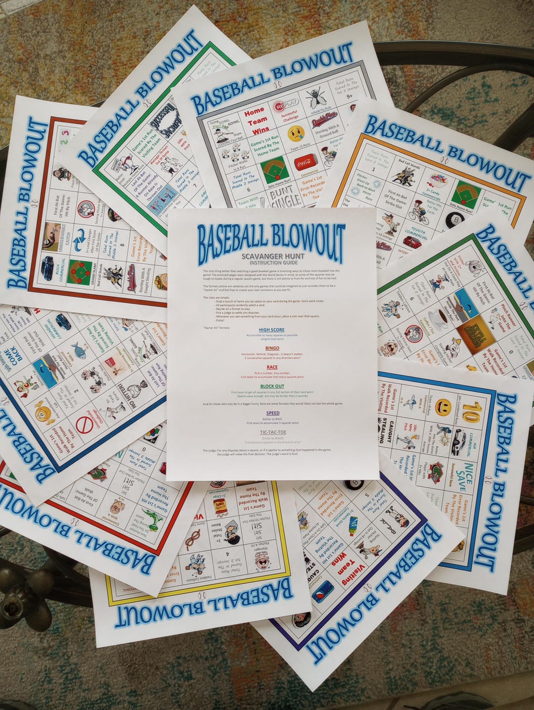 BASEBALL BLOWOUT Scavenger Hunt MLB World Series Bingo Game Cards - Etsy