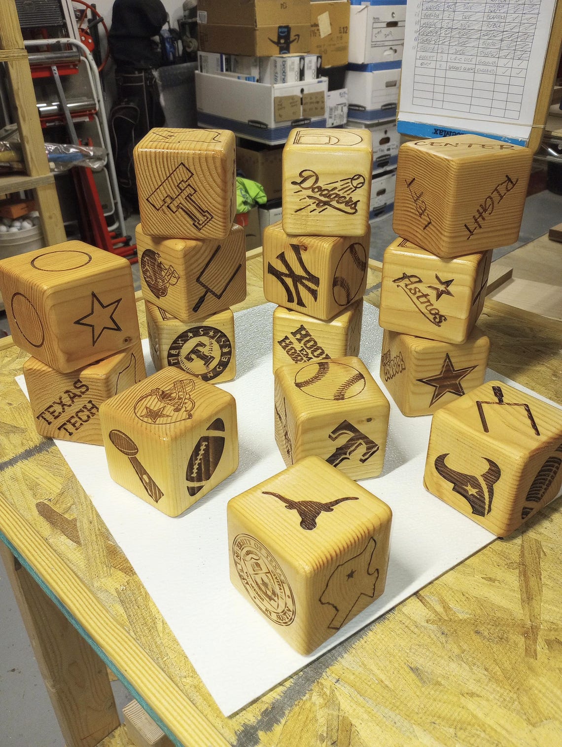 NEW Custom Laser Engraved Wood Blocks, Logos, Sports, University ...