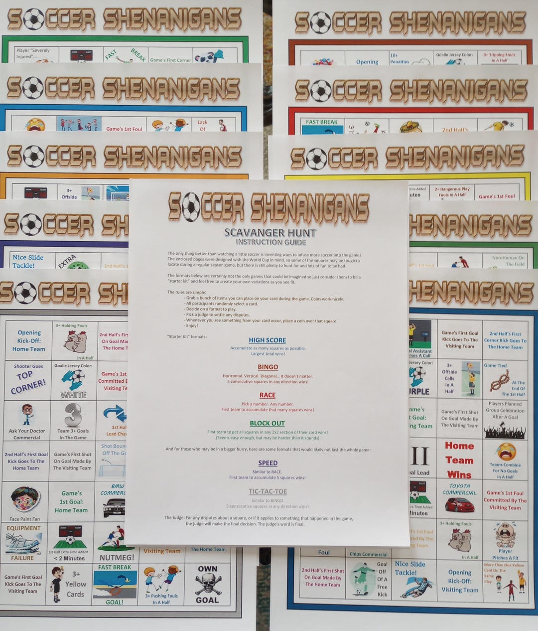 SOCCER SHENANIGANS Scavenger Hunt Game Cards - Etsy