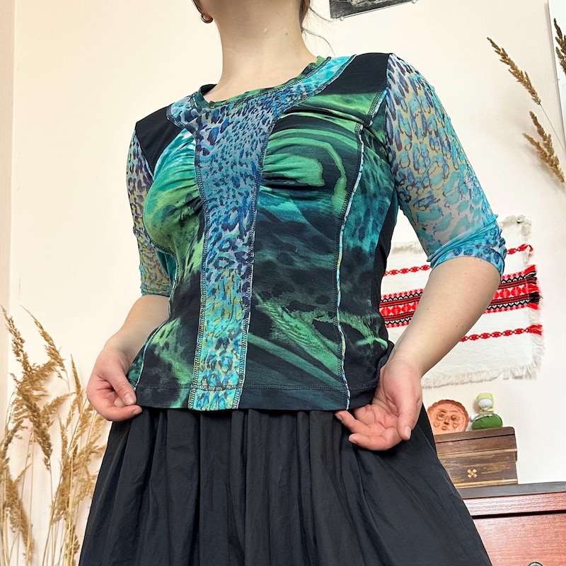 Sheer Green Top Long Sleeve - Etsy