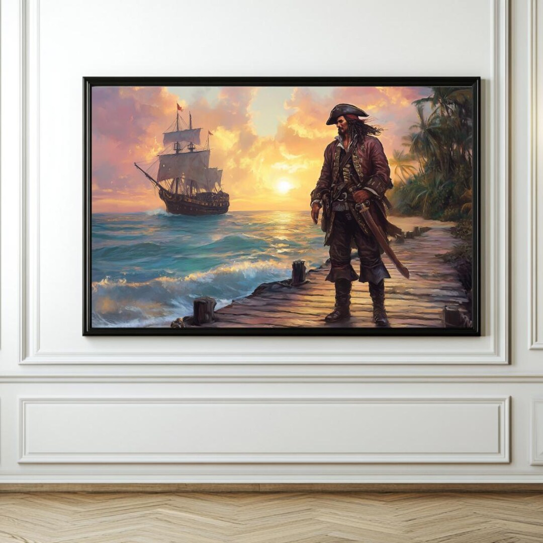 Captain Blood and His Frigate "arabella" – Caribbean Pirate Poster - Etsy