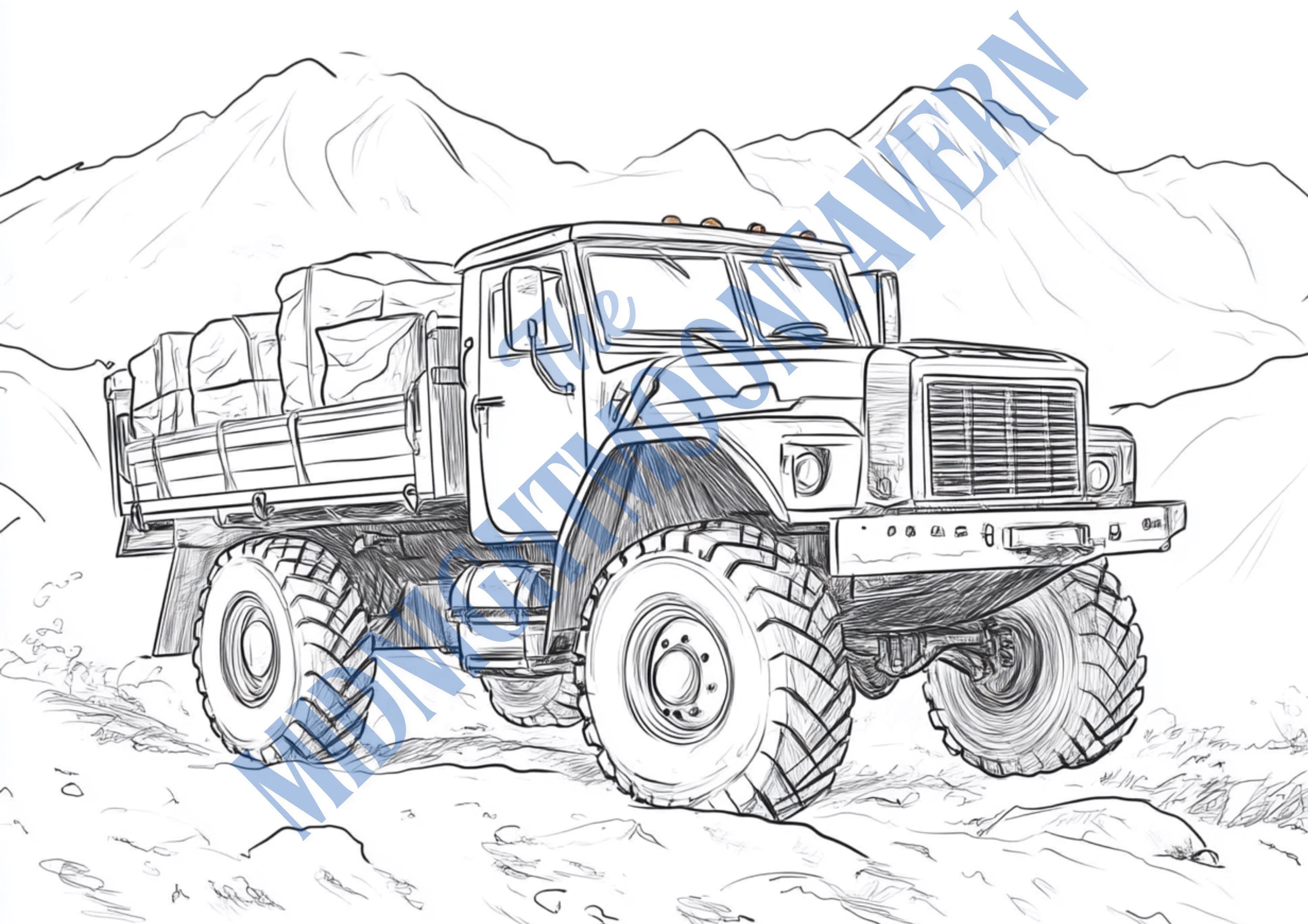 25 Truck Heavy Vehicle Coloring Pages | Printable Coloring Book for ...