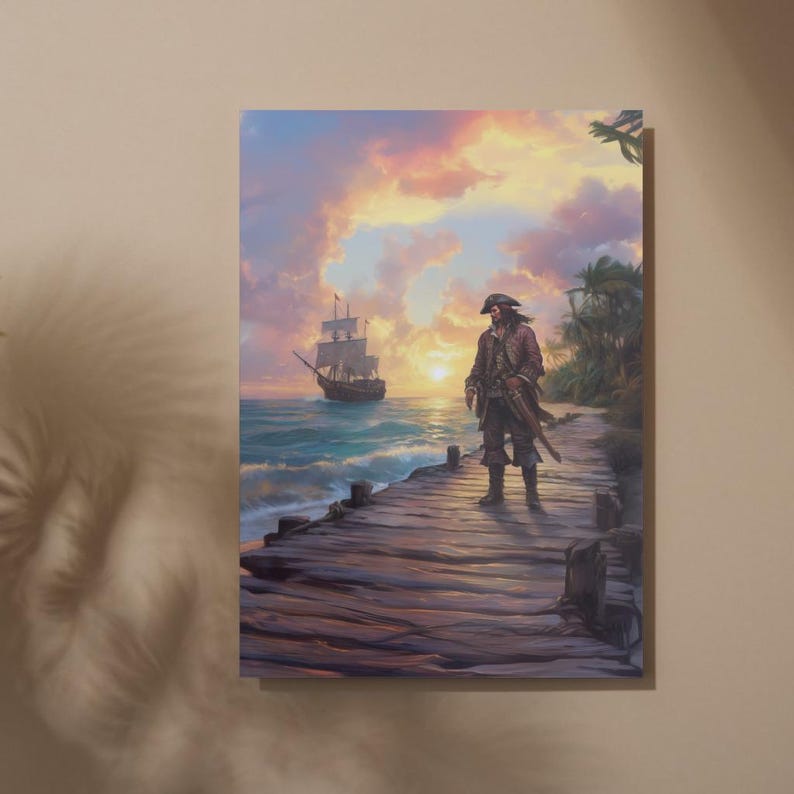 Captain Blood and His Frigate "arabella" – Caribbean Pirate Poster - Etsy