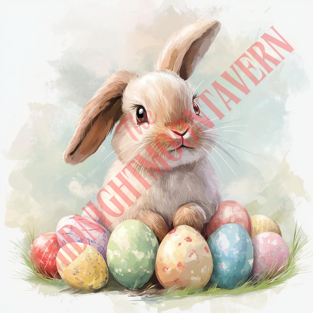 Watercolor Easter Bunny Clipart Set | Spring PNG JPG (digital Download ...
