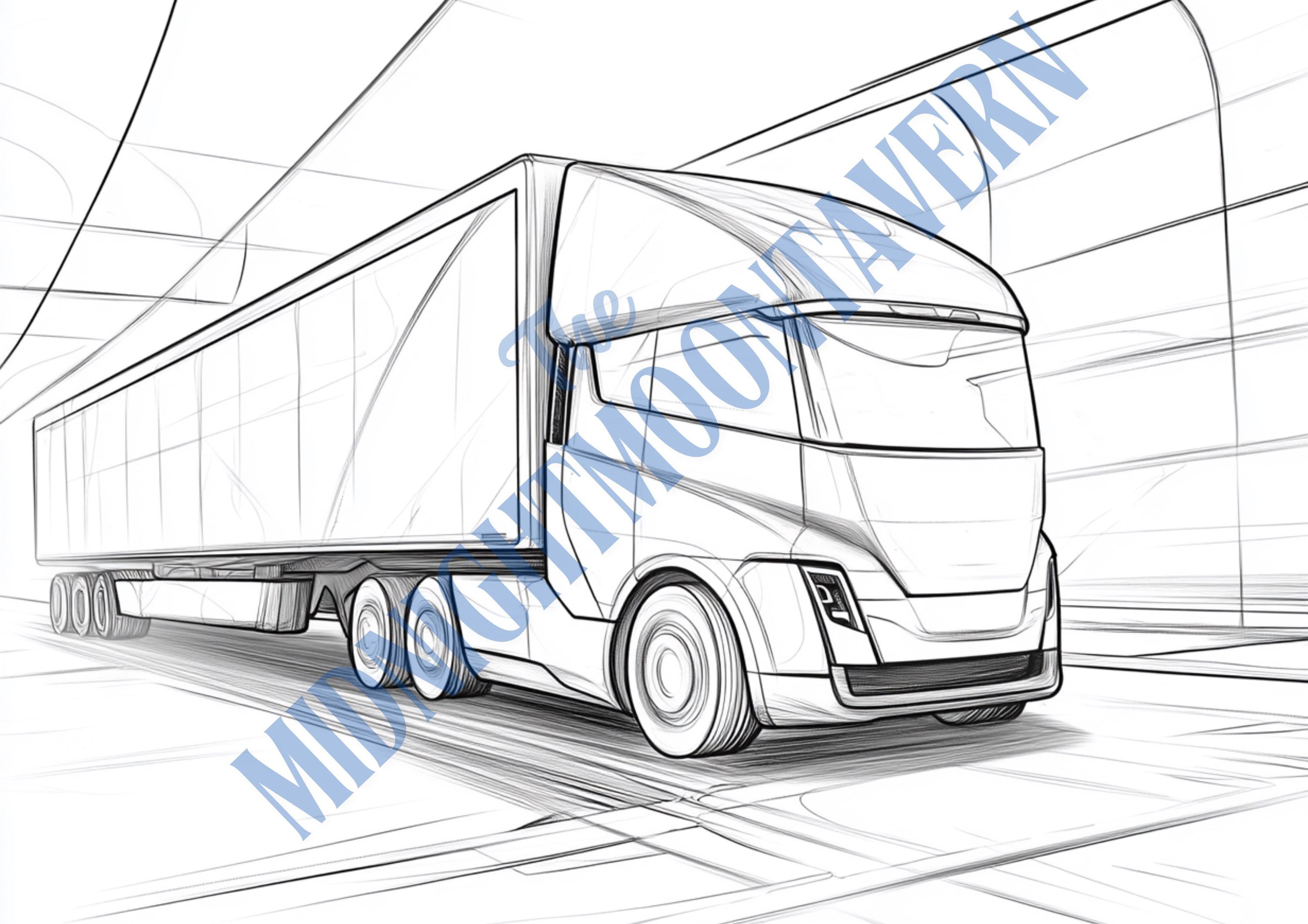 25 Truck Heavy Vehicle Coloring Pages | Printable Coloring Book for ...