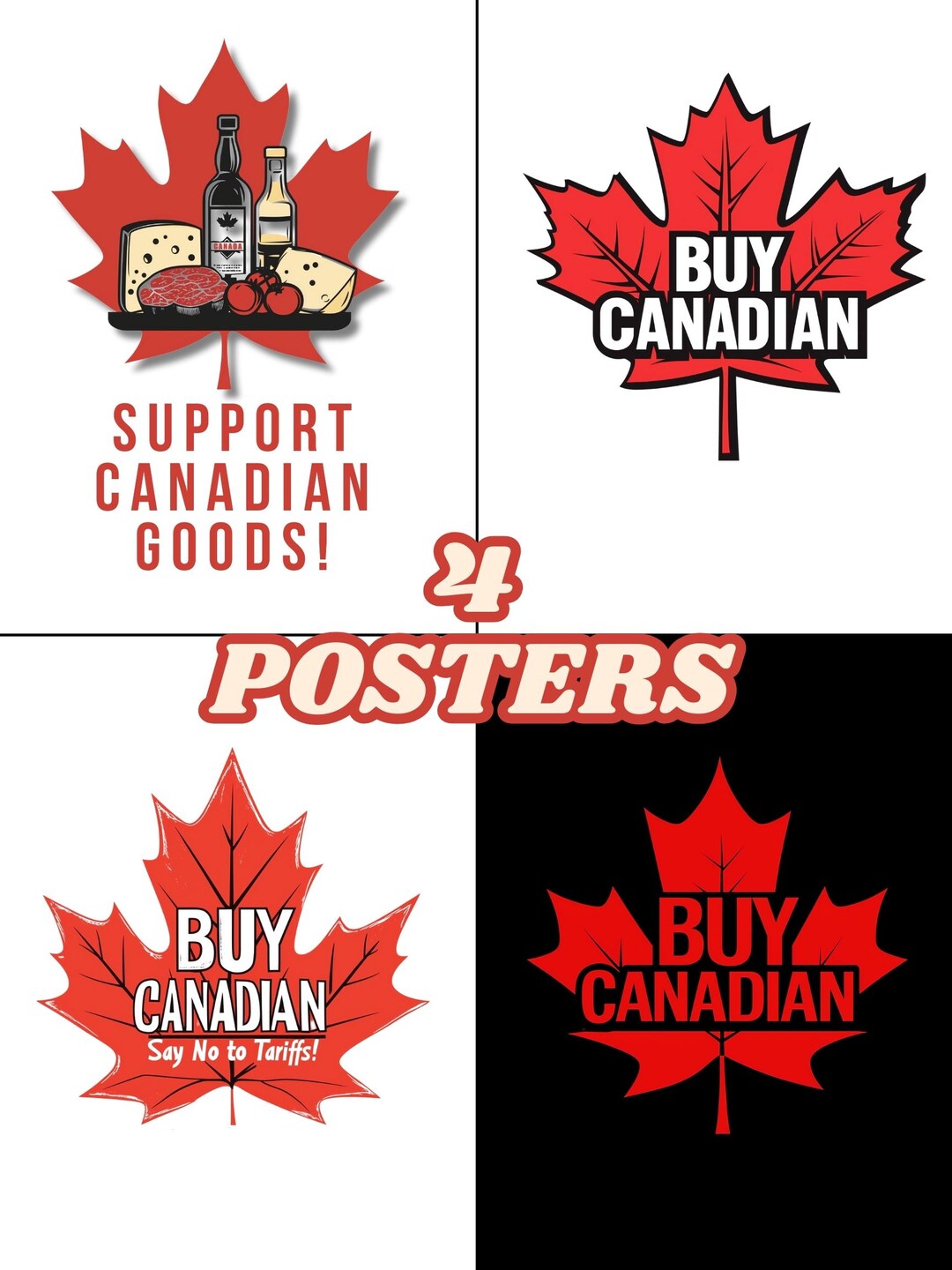 Support Canadian Products Poster – Anti-tariff Print, Patriotic Canada ...