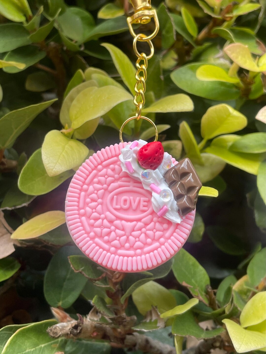 Oreo Cookie Sweets Dessert Decoden Keychain Pink - Etsy