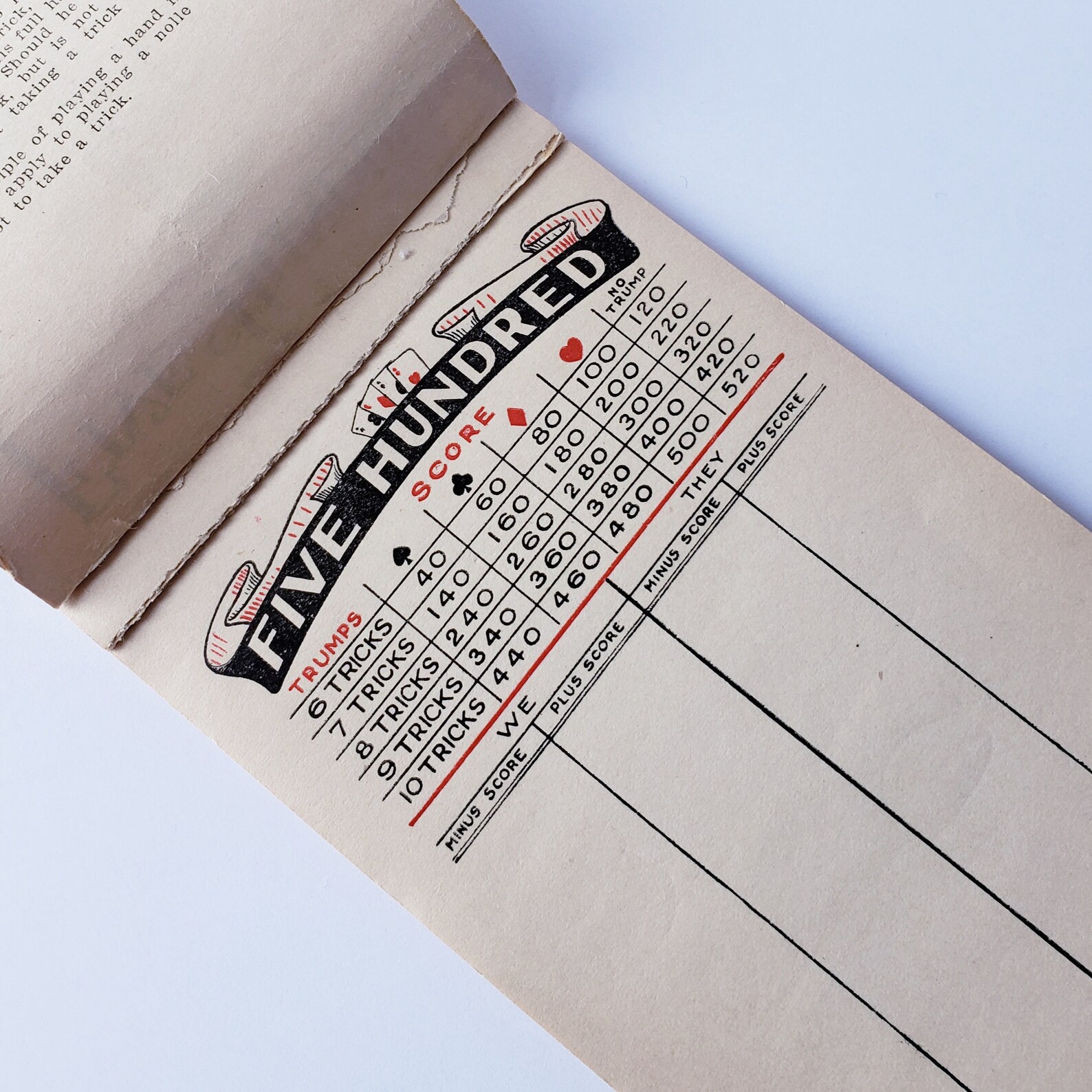 2 Art Deco 1920s Five Hundred Card Game Playing Paper Notebooks Score ...