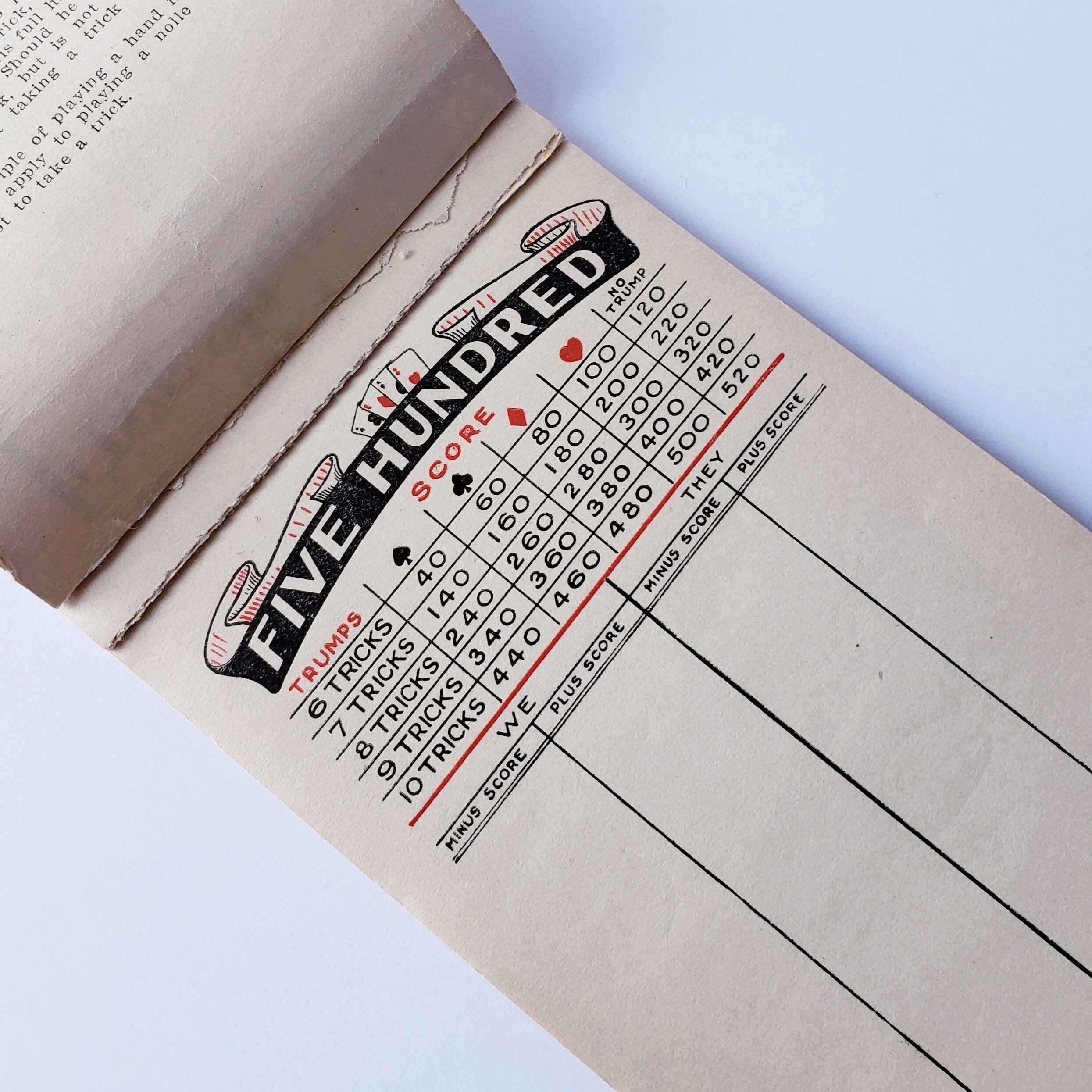 2 Art Deco 1920s Five Hundred Card Game Playing Paper Notebooks Score ...