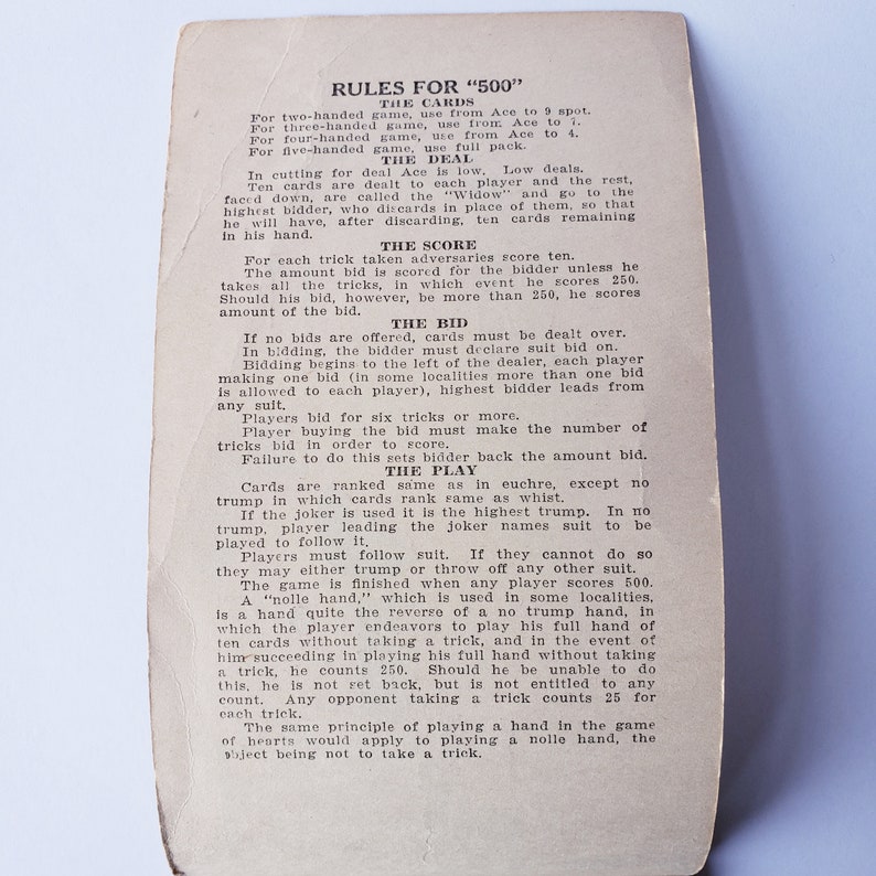2 Art Deco 1920s Five Hundred Card Game Playing Paper Notebooks Score ...