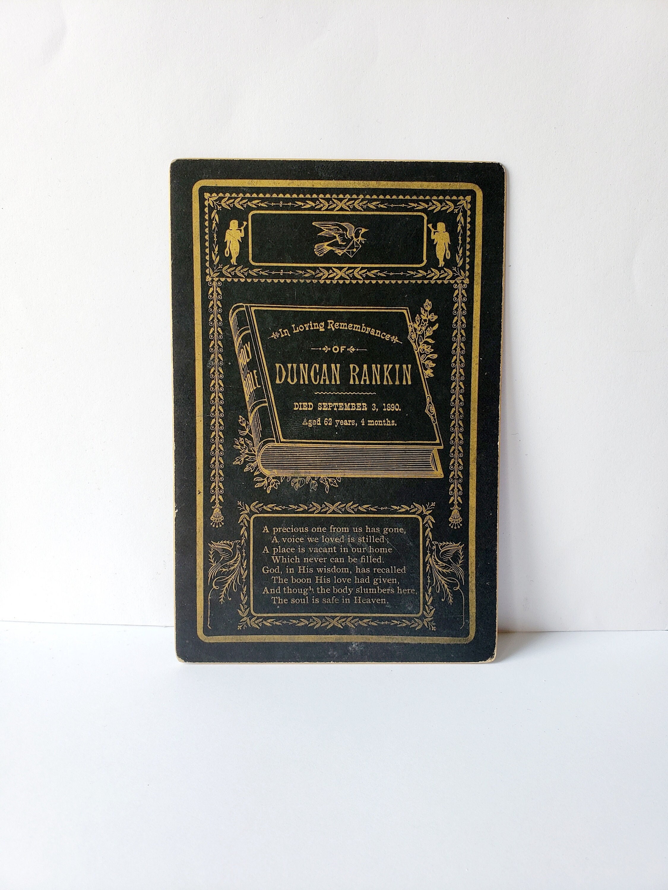 Poor Duncan 1890 Victorian Funeral Mourning Cabinet Card - Etsy