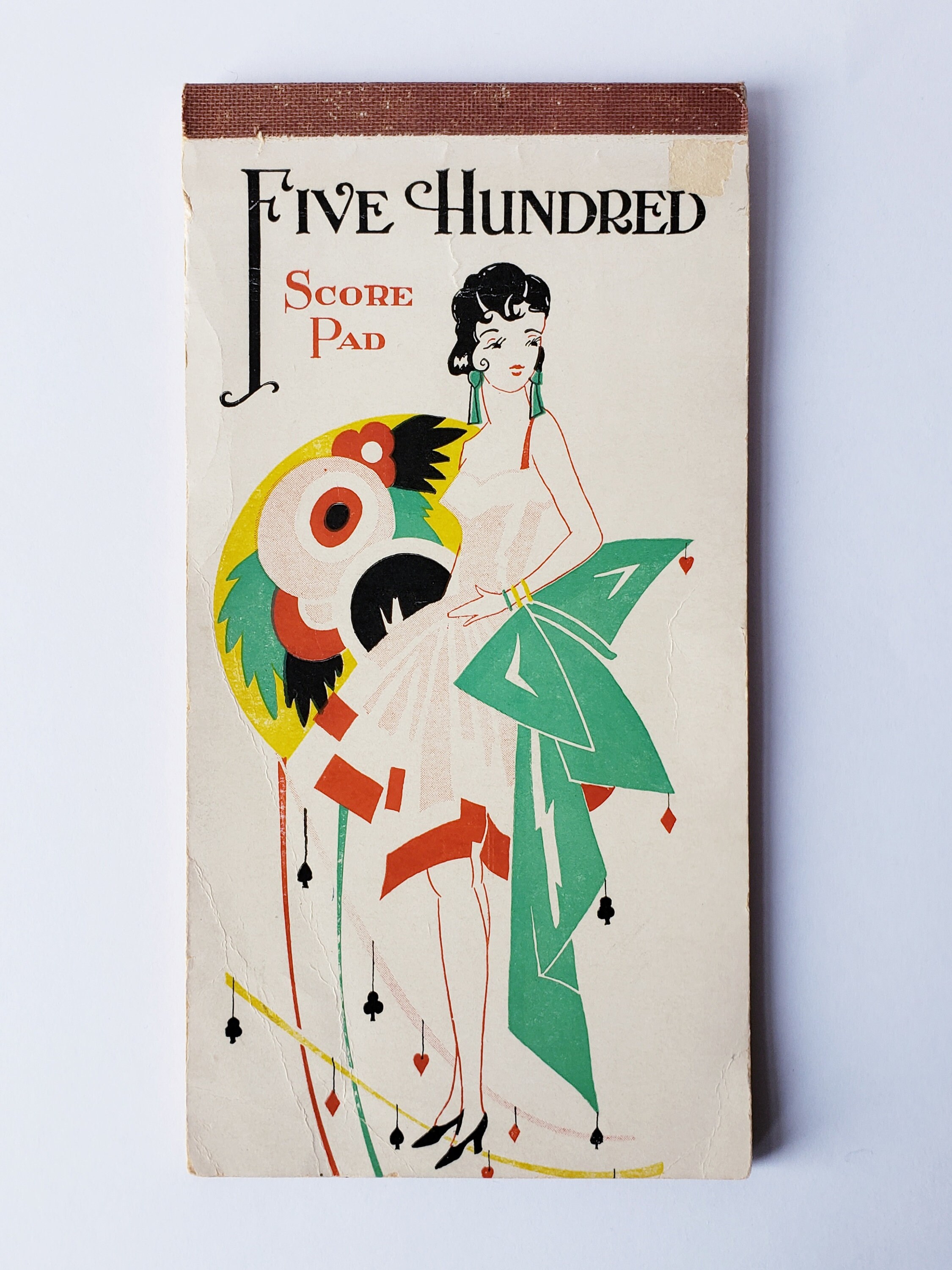 2 Art Deco 1920s Five Hundred Card Game Playing Paper Notebooks Score ...