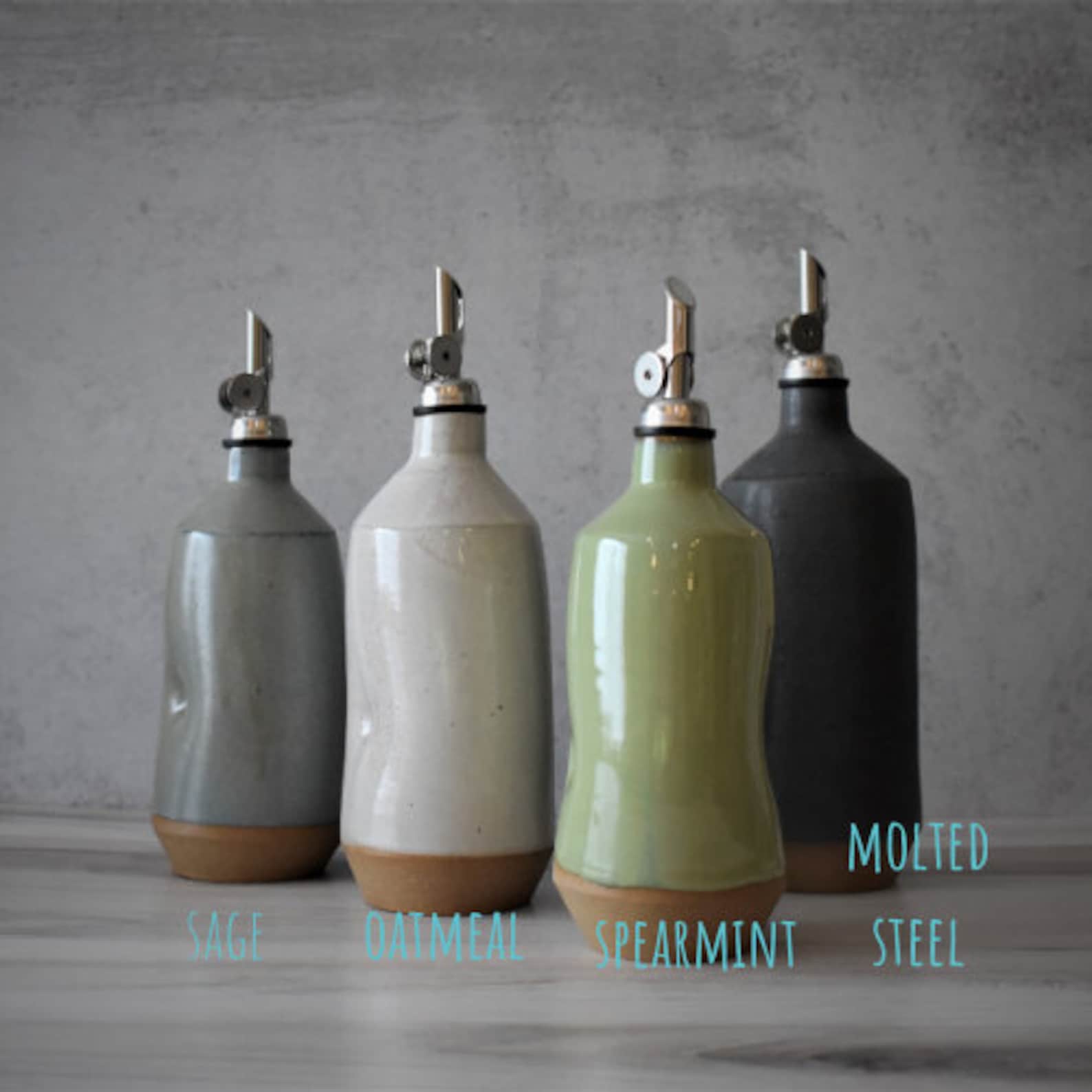 Large Ceramic Oil Bottle Rustic Farm House Decor Olive Oil - Etsy UK