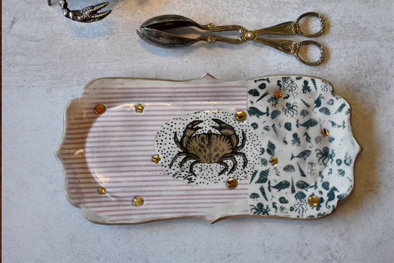 Handmade Ceramic Serving Platter, Crab Serving Dish, Wedding Gift ...