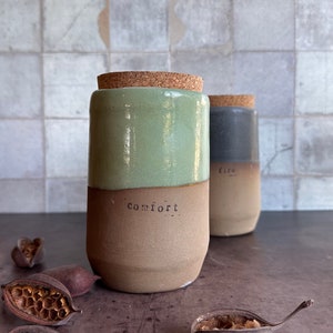 Rustic Ceramic Kitchen Canisters: Lidded Stoneware Jars - Etsy