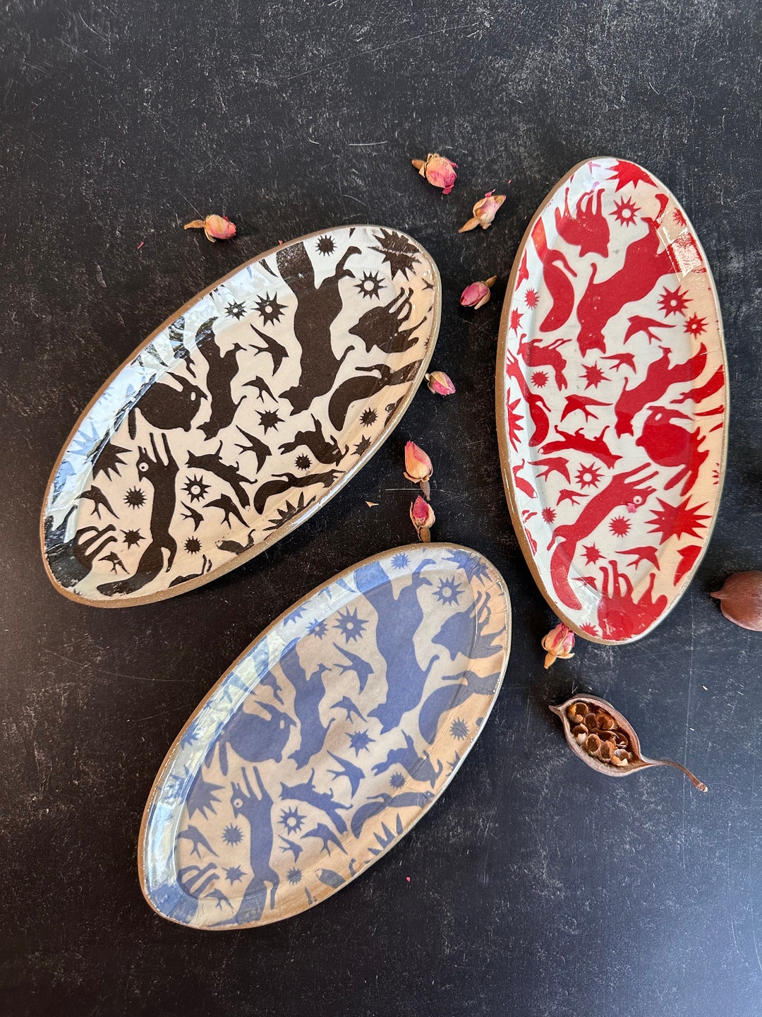 Stoneware Appetizer Plate Set: Handmade Pottery Tapa Dishes - Etsy